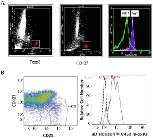 Expression of CD4+CD25+CD127Low regulatory T cells and cytokines in ...